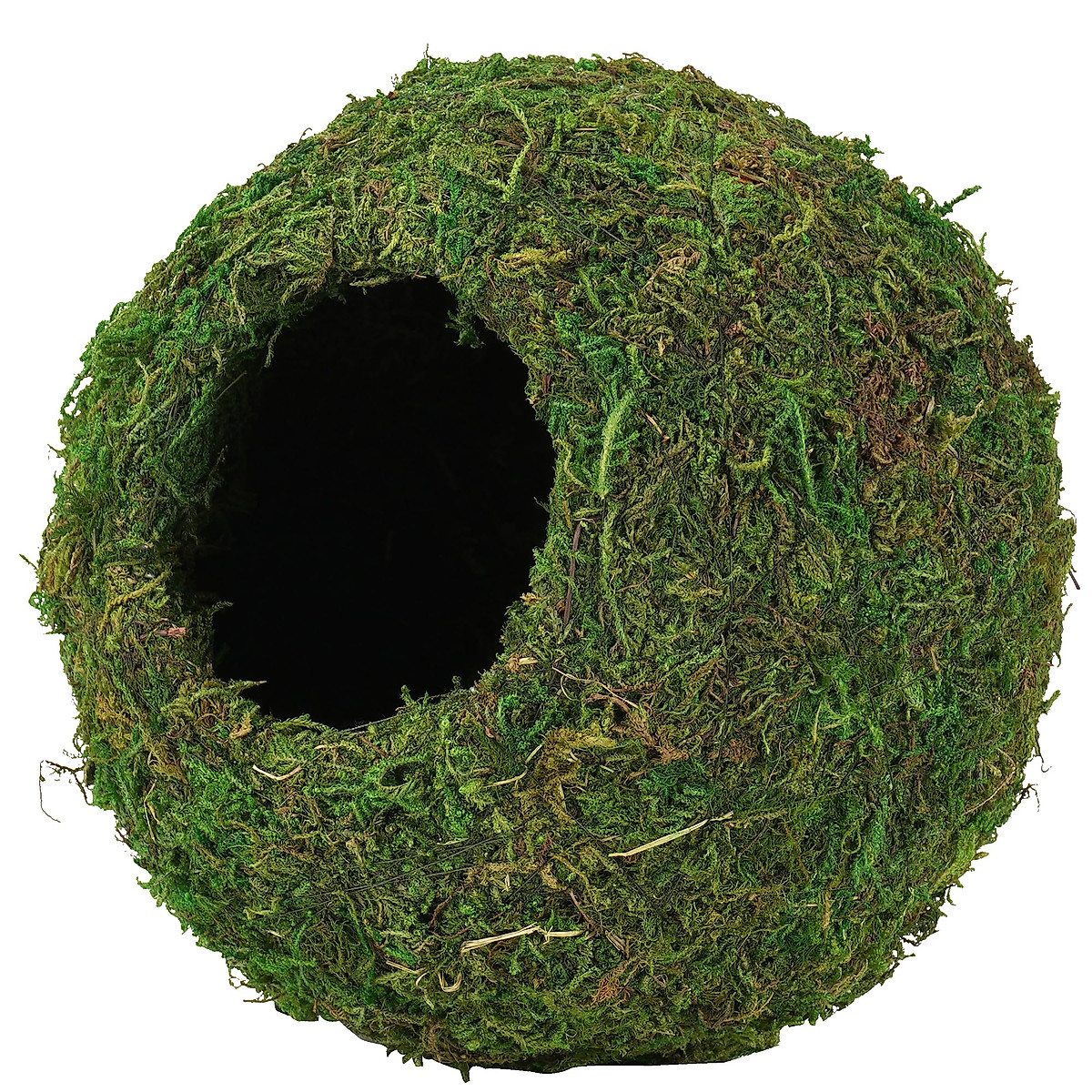 USMOLA Mossy Caves, Artificial Green Moss Caves Hide for Pet Reptile Frogs and Snakes, Terrarium & Vivarium Decor, Crested Gecko Tank Decor (4" - Woodland Green)