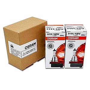 Osram H11 64211L+ DOT Original Standard Halogen Bulb 12V 55W 3800K PGJ19-2 Made in Germany/Pack of 2