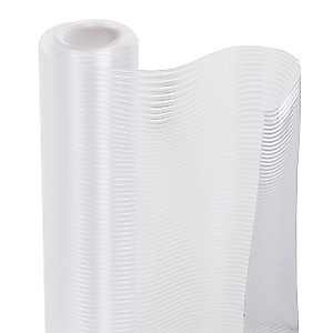 1 Roll Clear Ribbed Shelf Drawer Liner Cover 12"X30" Non Slip Cushion Grip Mat 1 Roll Clear Ribbed Shelf Drawer Liner Cover Non Slip Cushion Grip Tool Box Mat Pad 12" Wide X 30" Long Approx Lining