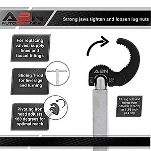 ABN Large Basin Wrench Extendable Faucet Installation Tool, Telescoping Plumbers Under Sink Telescopic 3/8 to 1-3/8