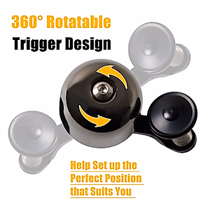 CyclingDeal Adjustable Clamp Tie Bike Bell Bicycle Horn 360 Degree Rotatable Bracket Universal Fit Design– Ideal for Road MTB Hybrid and E-Bikes - Loud Clear Crisp Sound