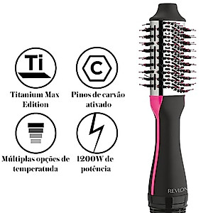 REVLON One-Step Hair Dryer and Volumizer Hot Air Brush, Titanium Max Edition
