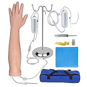 SimCoach Intravenous Practice Arm, Phlebotomy Practice Kit, IV Venipuncture Training Arm for Injection and Infusion, Medical EducationTraining Model