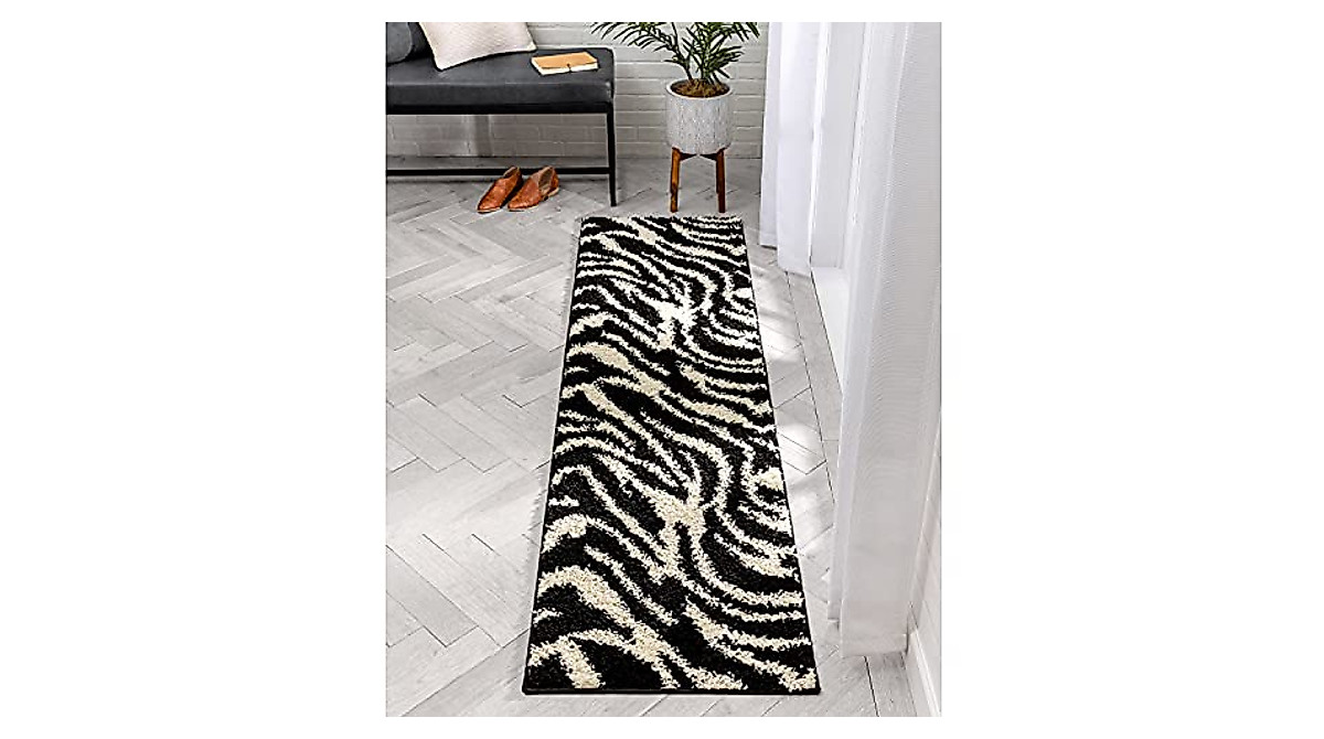 Well Woven Zebra Print Runner Rug – Plush & Easy Care