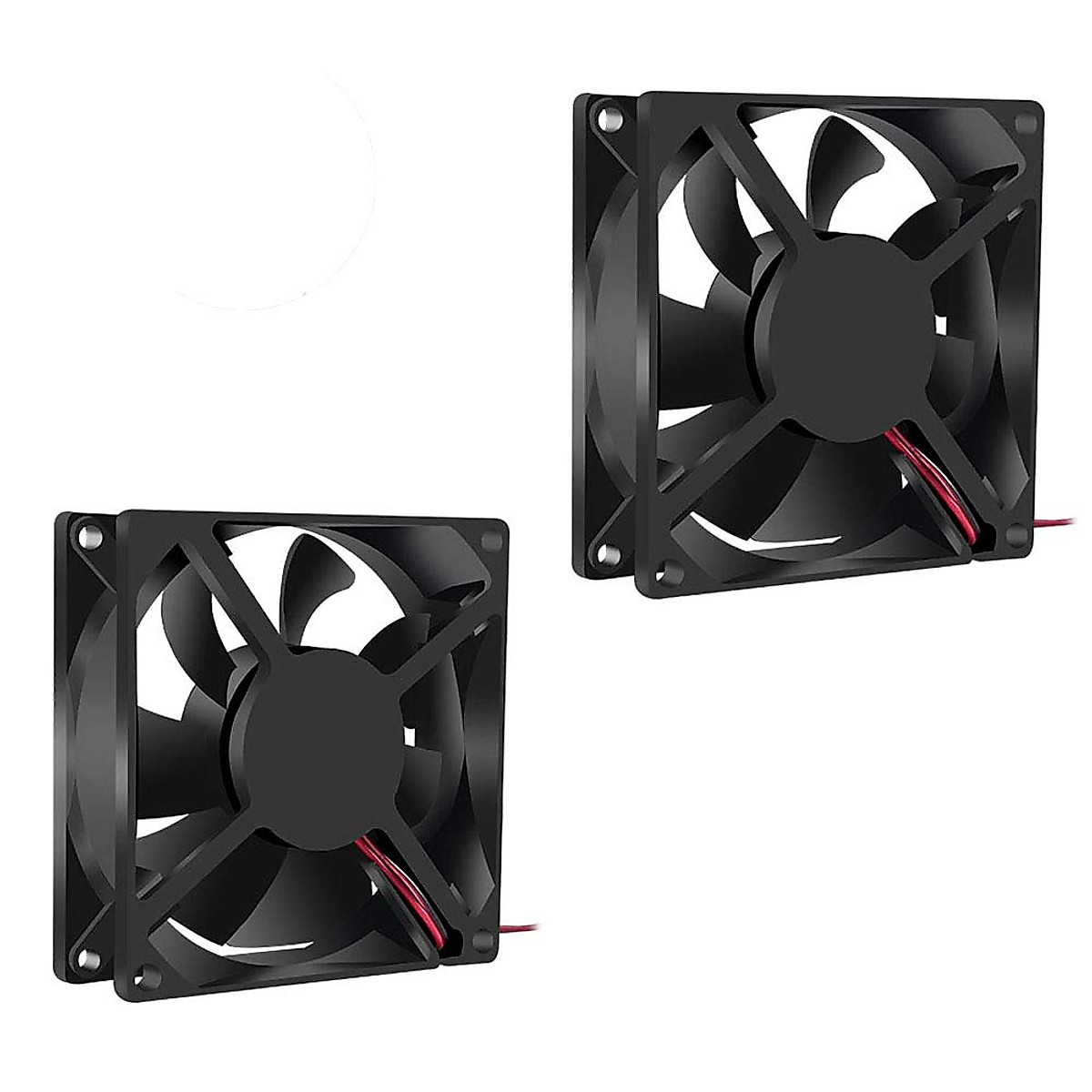 2Pcs 12V 3.14in 0.98in Fan 80mm x 80mm x 25mm Fan DC 12V 8025 Brushless Cooling Fan 80mm 25mm for Cooling PC Computer Case CPU Coolers Radiators 2pin
