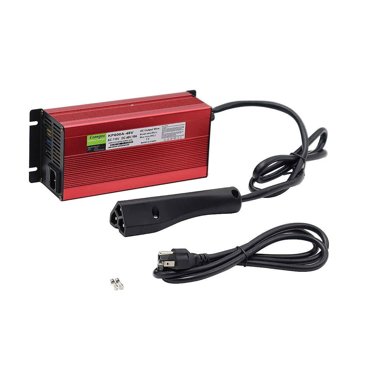 Eseegoo 48 Volt 10 AMP Battery Charger Compatible with EZGO RXV & TXT for 48 Volt Golf Carts with RXV Plug/ 3 Pin Triangle Style Plug