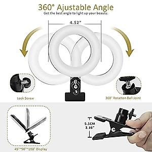 Video Conference Lighting,Webcam Lighting,Ring Light for Monitor Clip On,Zoom Call Lighting, Remote Working, Distance Learning,Self Broadcasting and Live Streaming, Computer Laptop