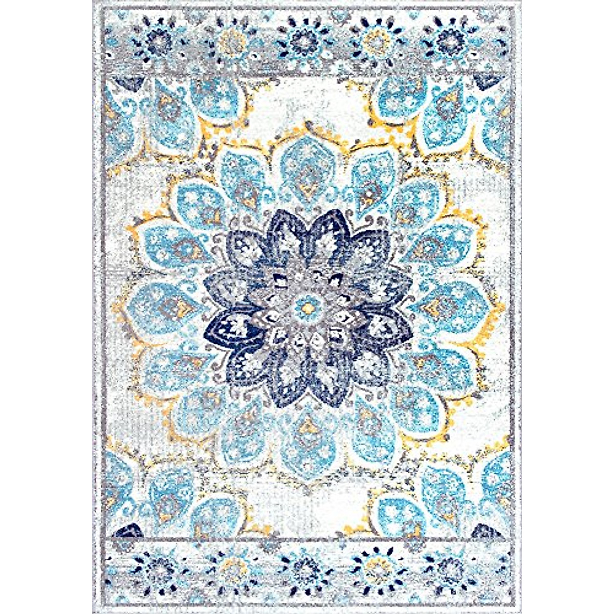 nuLOOM Kiyoko Vintage Floral Area Rug, 8' x 10', Blue