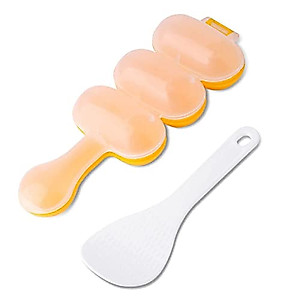 NCYOEW Rice Ball Maker, Onigiri Shaper Mold Sushi Maker, Non Stick Ball Shaped Kitchen Tool Kit with Mini Rice Scoop - Make Your Own DIY Sushi at Home