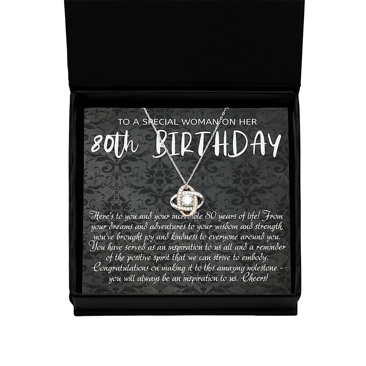 AMISK CREATIVES Granddaughter Necklace Gifts From Grandma Grandmother Or Grandpa Grandfather To My Granddaughter Birthday Graduation Pendant Jewelry with Message Card and Gift Box - Gold Love Knot