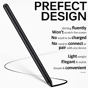 INGIDO Compatible for Samsung Galaxy Z Fold 5/4/3/2/Fold S Pen, High Sensitive & Precision Capacitive Tip Touch Screen Luxury S Pen Stylus for Galaxy Z Fold 5/4/ 3/2/Fold（Black）