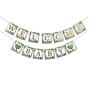 luckylibra Welcome Baby Banners Baby Shower Decorations
