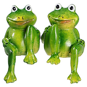 Hemoton 1 Pair Frog Ornaments Frog Sculpture Frog Garden Statute Frog Figurine Statue Model Couple Frog Figurine Outdoor Playset Decoraciones para Salas De Casa Household Resin Lawn Lovers