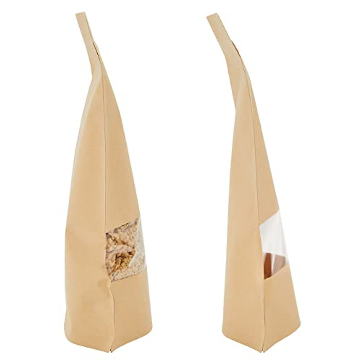 Kraft Stand Up Pouches, Clear Window Sealable Bags for Packaging (7x10 In, 120 Pack)