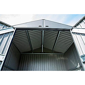 Arrow 8' x 6' Elite Steel Storage Shed with High Gable and Lockable Doors Storage Building - Anthracite