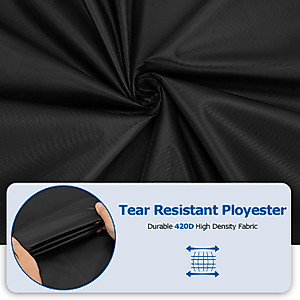 SunPatio Outdoor Sectional Sofa Cover, Patio Furniture Covers 420D Waterproof Couch Cover V-Shaped Cover for Sofa UV Resistant Windproof,All Weather Protection 100" W (on Each Side) Black