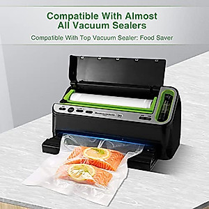 Vtuuu Vacuum Sealer Bags for Food Saver Vacuum Sealer Bags Rolls 3 Pack (6", 8", 11") x 26 ft Each BPA-Free-Puncture-Resistant and Food-Safe Compatible with Most Vacuum Sealers