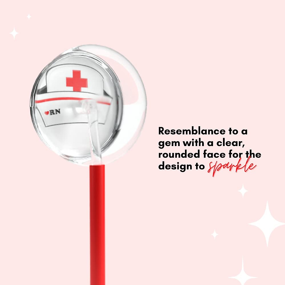 Red Nurse Stethoscope with RN and Nurse Hat on Diaphragm