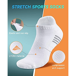 TANSTC Socks for Women & Men 6 Pairs, No-Show Running Socks, Ankle Socks Athletic Cushioned Breathable Low Cut Tab With Arch Support