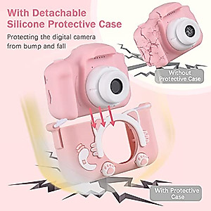 Wennzy Mini Cartoon Kids Digital Camera 1080P Digital Video Camera for Kids Dual Lens 2.0 Inch IPS Screen Built-in Battery Cute Photo Frames Featured Birthday for Boys Girls