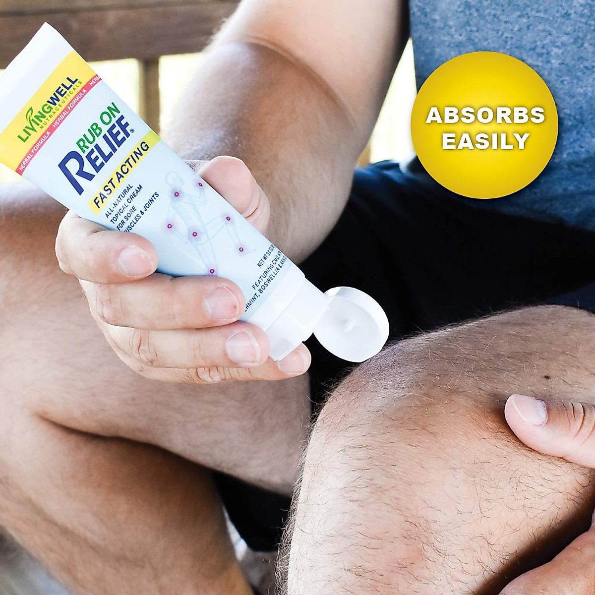 RUB ON RELIEF Fast Acting, Natural Joint and Ache Cream for Muscles, Neck, Back, Joints, Knees and Shoulders