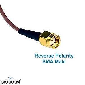 Proxicast Ultra Low-Profile Indoor/Outdoor WiFi Antenna - Triple Band 2.4/5.8/6 GHz - Fixed Through-Hole Screw Mount Bluetooth | ZigBee | WiFi Puck - 6.7 ft Coax Lead w/RP-SMA (ANT-130-005-2PK)