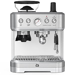 Garvee Espresso Machine with Milk Frother, All in One Cappuccino Latte Coffee Maker for Home Barista, Built-In Bean Grinder, 85oz Removable Water Tank, Gifts for Dad, Mom, Coffee Lover