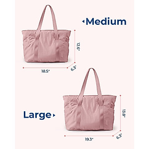 BAGSMART Tote Bag for Women with Zipper, Gym Bag with Compartments, Work Nurse Dance Yoga Handbag for Sport, Travel