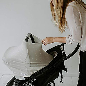 Parker Baby 4 in 1 Car Seat Cover for Girls and Boys - Stretchy Carseat Canopy, Nursing Cover, Grocery Cart Cover, High Chair Cover - "Desert"