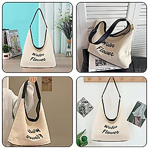 Canvas Tote Bag Shoulder Bag With Magnetic Snap,Hobo Canvas Tote Bag Aesthetic For School,Black Canvas Bag Purse Handbags Casual Tote With Waterproof