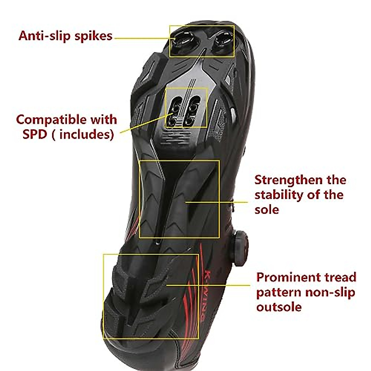 kushike Mens Women Mountain Bike Shoes with 2-Bolts SPD Cleats Included, MTB Cycling Shoes Indoor Outdoor Riding Biking, Spin Shoes Women, Peloton Compatible Shoes women-10-2106Bblack