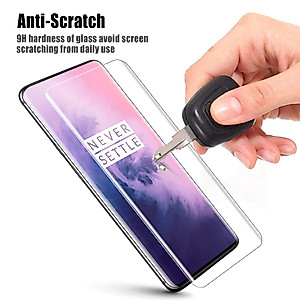 Alinsea Screen Protector for OnePlus 7 Pro/7T Pro Tempered Glass [Full Adhesive] [Fingerprint Sensor Compatible][3D Glass] Screen Protector for OnePlus 7 Pro/7T Pro