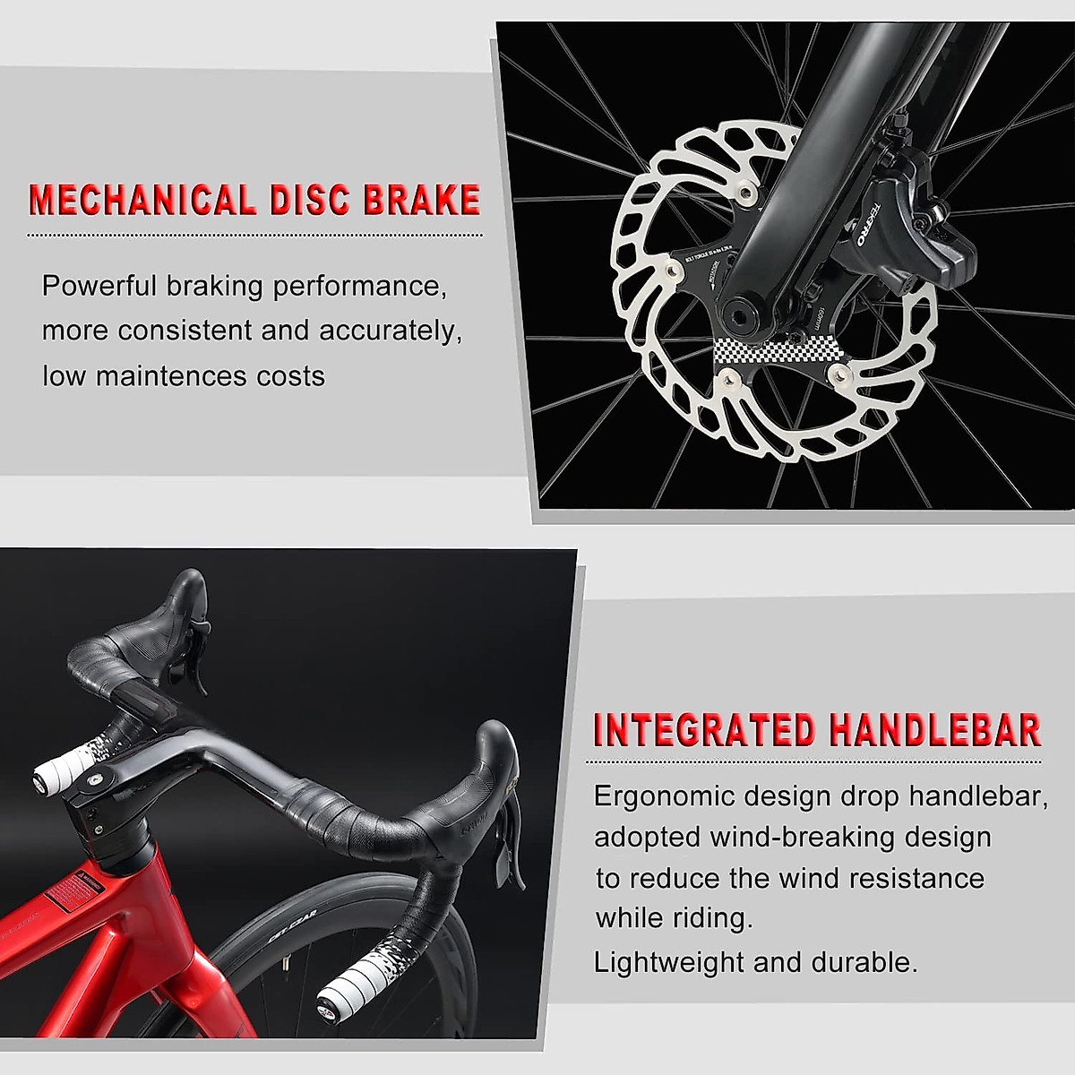 KABON Carbon Road Bike, 700C Carbon Fiber Frame Road Bike with Shimano 105 22 Speed Disc Brake Racing Bicycle for Men and Women