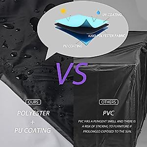 420D Square Patio Furniture Covers, Patio Sofa Cover, Outdoor Furniture Cover, Outdoor Sofa Couch Chair Table Sectional Cover with Attachment Strap, Air Vent, Handle (Rectangle 78.7x63x27.5in)