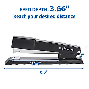 Craftinova Stapler, Metal Desktop Stapler,with 2000 Staples & Stapler Remover,Office Stapler,20-25 Sheet Capacity，3 Packs.