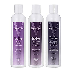 Virgo de Novo - True Tone Extra Dark Purple Toning Shampoo Tones Extra Dark Yellow Tones, Moisturizes, Brightens Lightened & Natural Blonde Hair - Sulfate Free, Vegan