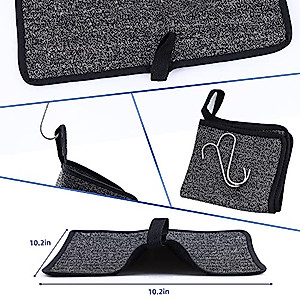 WENDOM Cut Resistant Oyster Shucking Cloth use with Oyster Knife Shucker Opener or Kicthen knives Permium Level 5 Protection Food Grade with 2pcs Hanging Hooks