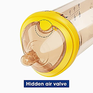 NICE PAPA Baby Bottle, Anti-Colic PPSU Baby Bottle, Flip Cap Baby Bottle Wide Neck BPA Free Baby, Medium Flow (8 Ounce, Blue)