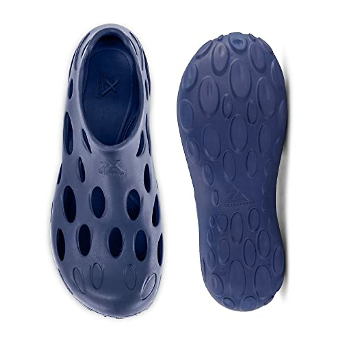 ZeroXposur Mens Aqua Moc - Navy Water Shoes for Men Using Algae-Based EVA - Garden Shoes (Solid Navy, Mens 9/Womens 11)