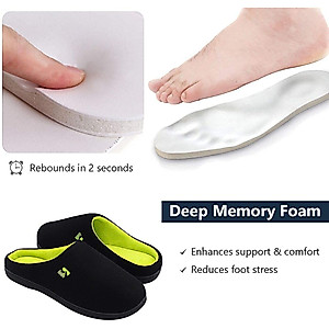 RockDove Men's Original Two-Tone Memory Foam Slipper, Size 7-8 US Men, Black/Lime