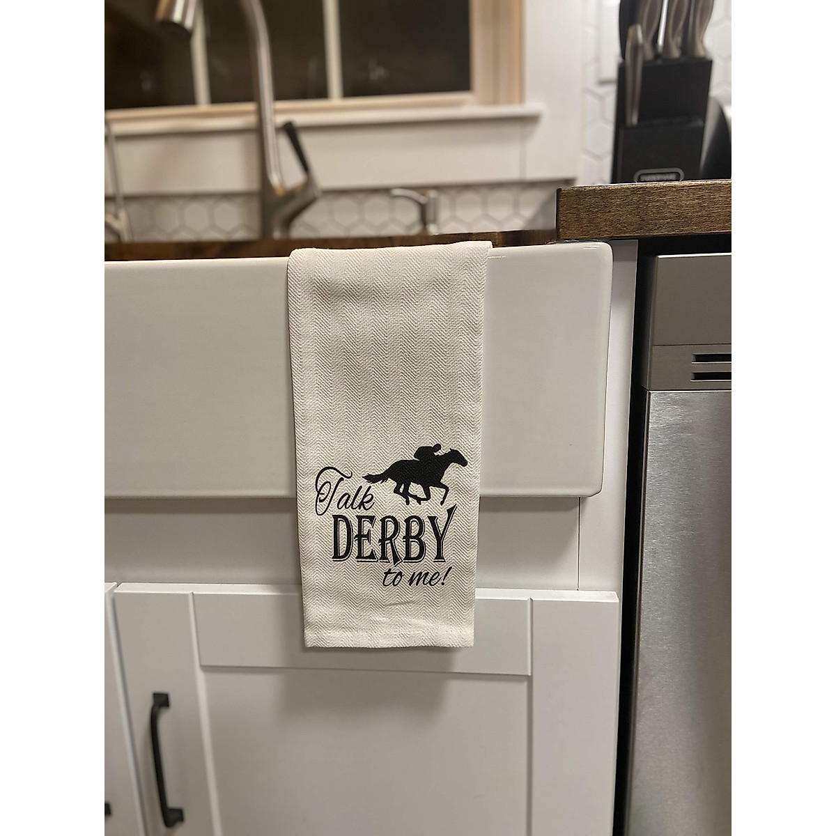 Talk Derby To Me Tea Towel