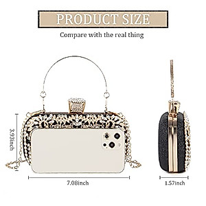 SUKUTU Gorgeous Women Sparkling Evening Bag Rhinestone Beaded Clutch Purse Glitter Bridal Prom Party Handbag