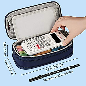 FINPAC Expandable Pencil Case, Large Capacity Pencil Box, Pen & Marker Storage Pouch Stationery Organizer for Men Women Outdoors, Pen Bag Office Supply, Galaxy