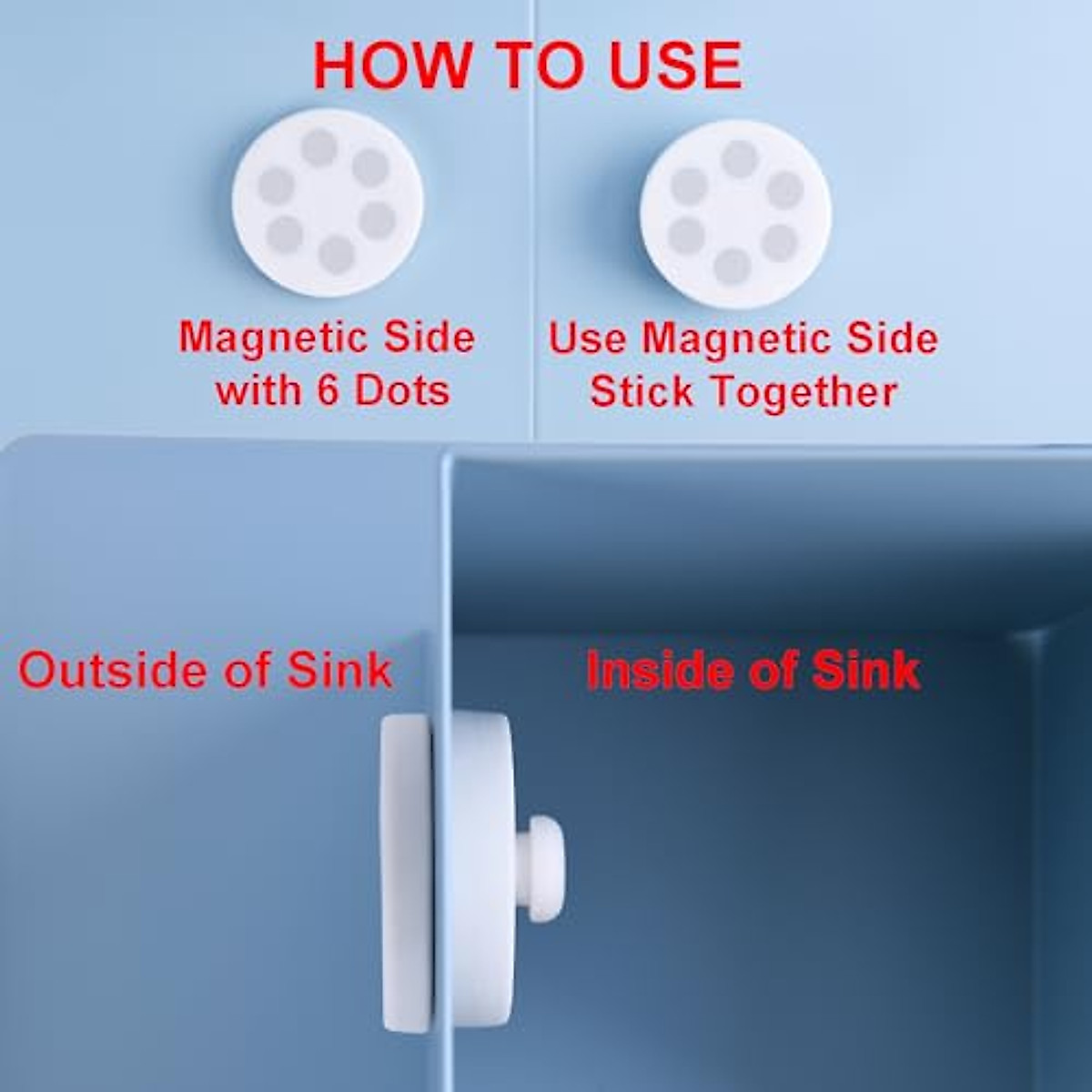 Magnetic Kitchen Sponge Holder for Stainless Steel Sink, Rubber Covered Strong Magnets, SUS 304 Stainless Steel Dish Sponge Holder, White Pack of 1