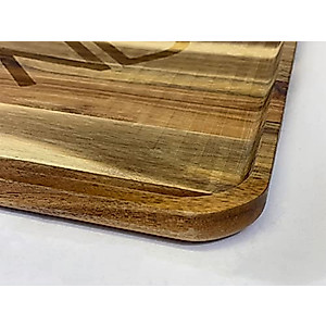 CONDO Board Acacia Wood Serving Tray 21 Inches Breakfast Tray Dinner Tray Coffee BBQ Party Table Lap Tray