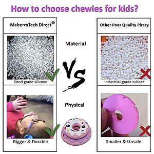 Sensory Chew Necklaces for Kids Adults, Chew Toys for Kids with Autism Anxiety ADHD SPD or Special Needs, Silicone Donut Chewy Chewing Necklace Sensory Help to Relieve Stress