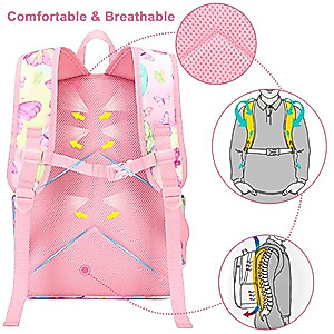 CAMTOP Backpack for Teen Girls Kids School Bookbag Lunch Box Set(Butterfly Schoolbag)