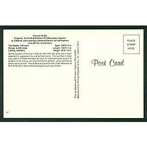 Convair B36 SAC Intercontinental Bomber Photo Recon Aircraft USAF Airplane Postcard