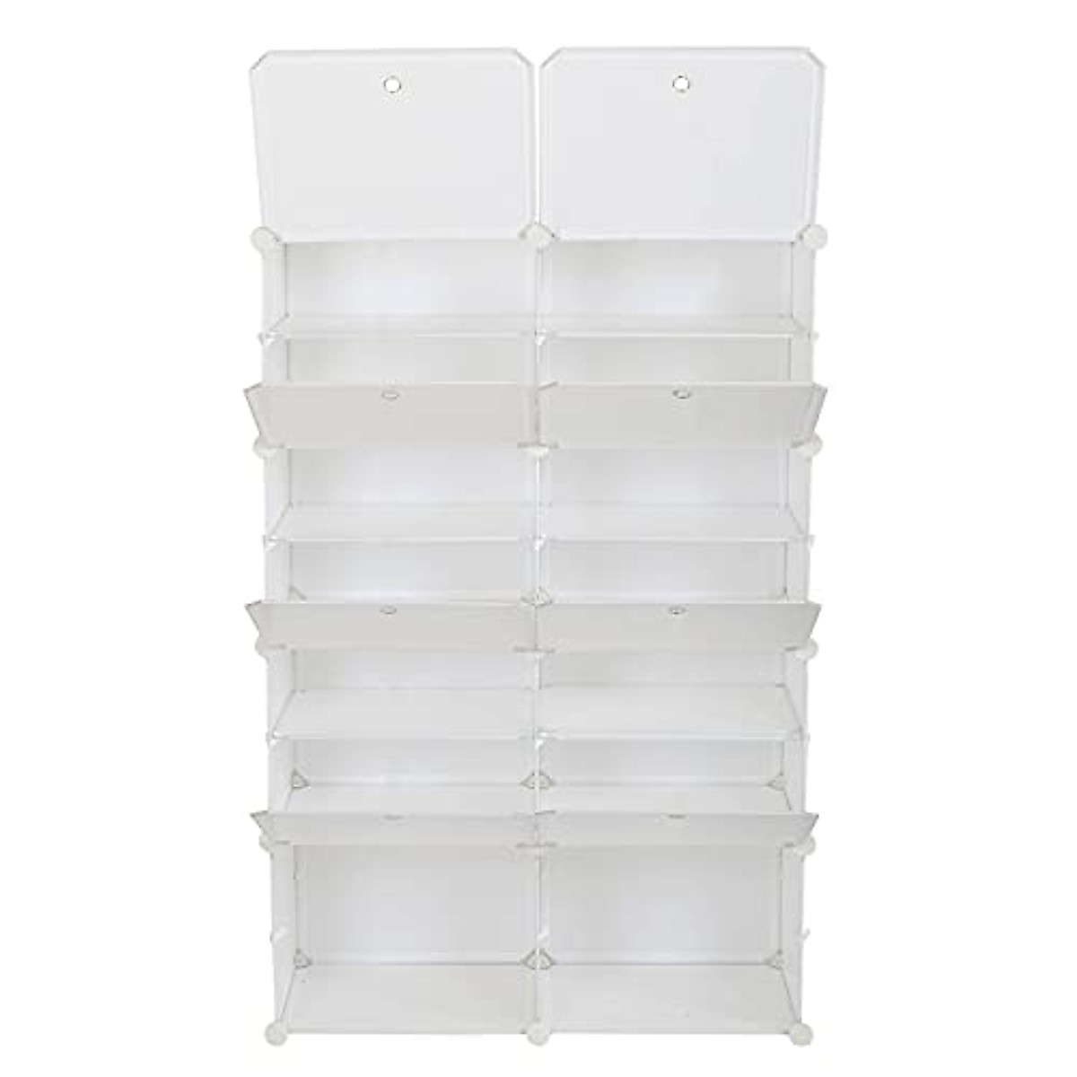 NA 7-Tier Portable 28 Pair Shoe Rack Organizer 14 Grids Tower Shelf Storage Cabinet Stand Expandable for Heels, Boots, Slippers, White