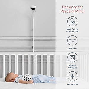 Nanit Breathing Wear Sleeping Bag – 100% Cotton Baby Sleep Sack - Works with Nanit Pro Baby Monitor to Track Breathing Motion Sensor-Free, Real-Time Alerts, Size Large, 12-24 Months, Powder Blue